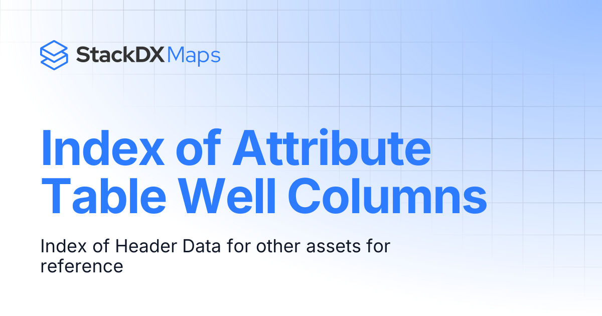 Index of Attribute Table Well Columns | StackDX Maps